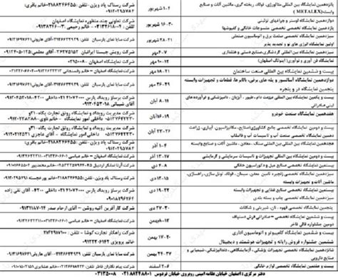 سرکنسولگری جمهوری اسلامی ایران مزارشریف فهرست و تقویم نمایشگاه‌های بین المللی اصفهان در نمیه