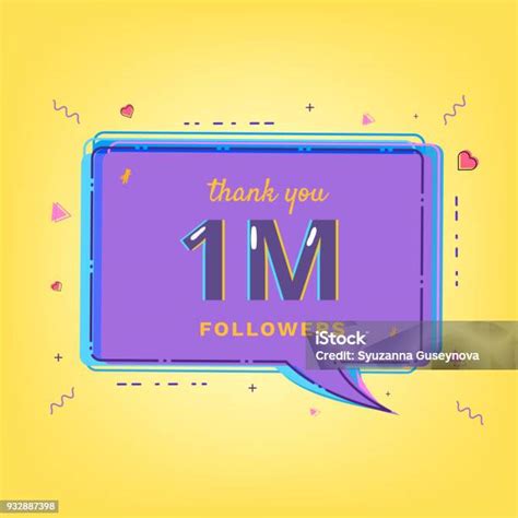 1 M 추종자 배너를 감사합니다 벡터 일러스트입니다 0명에 대한 스톡 벡터 아트 및 기타 이미지 0명 기포 대화 풍선 문자 기호 Istock