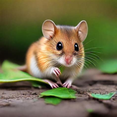A Mouse Is Sitting On A Log And It Is A Mouse Premium Ai Generated Image