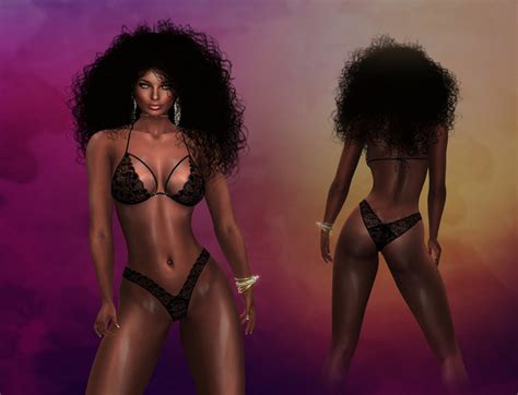 Second Life Marketplace Black Lace Lingerie Set Bra Maitreya