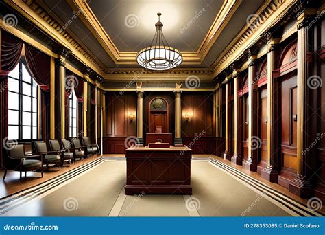 Courtroom Interior Concept Vector Flat Poster Set