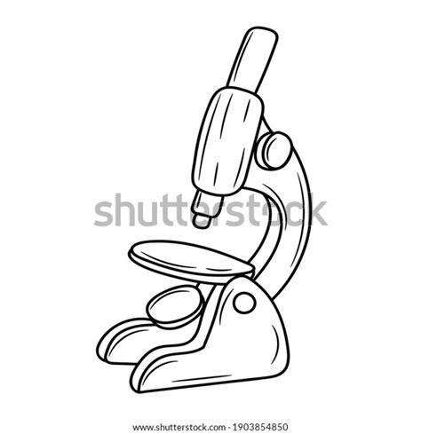 Simple Microscope Sketch Vector Illustration Line เวกเตอร์สต็อก ปลอดค่าลิขสิทธิ์ 1903854850