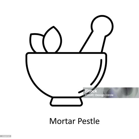 乳鉢乳棒ベクトルアウトラインアイコンスタイルの図白い背景にデザインと開発のシンボルeps 10 ファイル イラストレーションのベクター