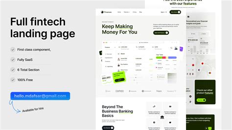 Fintech Landing Page Ui Kit Figma