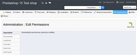 Add Or Edit Permissions For An Employee Profile In Prestashop 15 Web