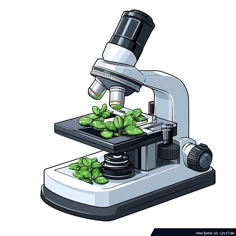 Cartoon Biologist Examining Plant Cells Under Microscope Stock Illustration Illustration Of