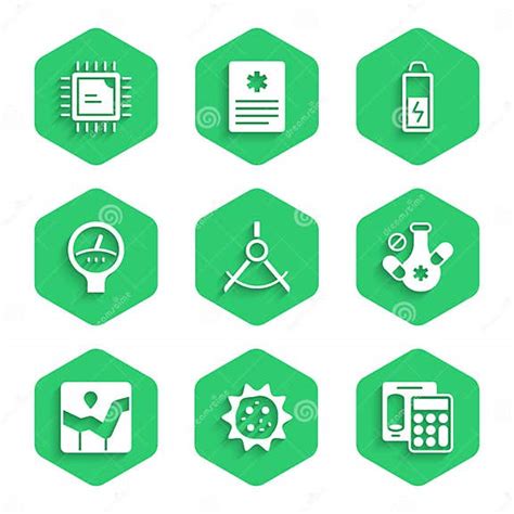 Set Drawing Compass Virus Calculator Medicine Pill Graph Chart