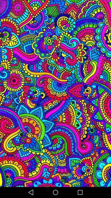 Lo Amo Arte Psicodelico Dibujo Mandala Arte Colorido