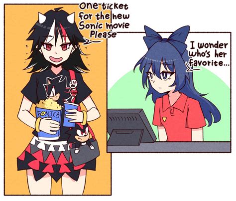 Safebooru 2girls Alternate Costume Black Hair Black Shirt Black Skirt