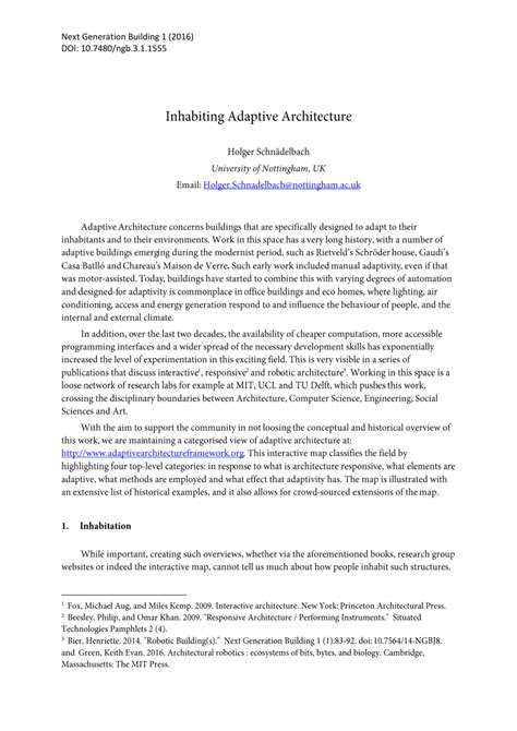 PDF Inhabiting Adaptive Architecture