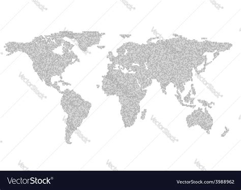 Map Of Planet Earth Consisting Binary Code Vector Image