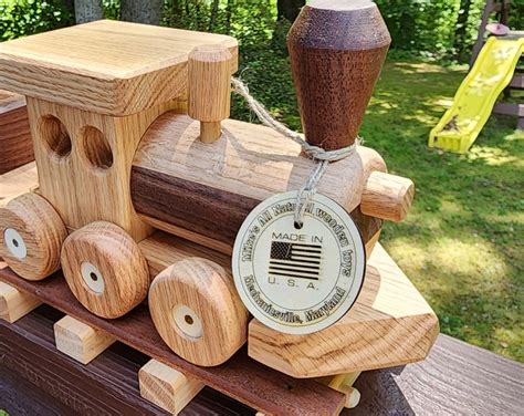 Train Set Wooden 6 Cars Quality Finished Beautifully Handmade Ready To
