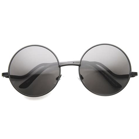 Womens 1950s Retro Low Temple Round Sunglasses Zerouv