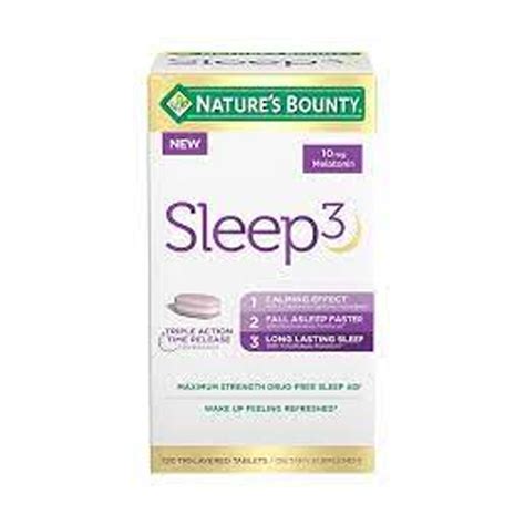 Natures Bounty Sleep3 10mg Melatonin 120 Tablets