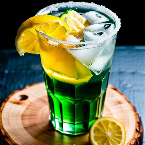Emerald Orchard Delight Refreshing Cocktail With Lemon Basil And Gin