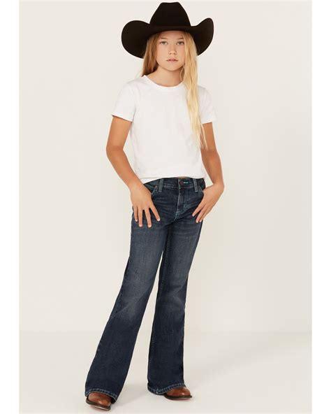 Wrangler Girls Juliet Medium Wash Stretch Flare Jeans Medium Wash