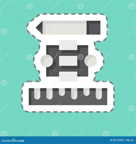 Sticker Line Cut Project Flowchart Related To Creative Concept Symbol Simple Design Editable