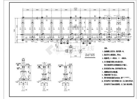 某两层砖混结构坡屋顶办公楼结构施工图（条形基础）办公建筑土木在线