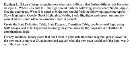 Problem 3 15 ﻿pts ﻿design A Synchronous