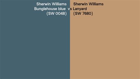 Sherwin Williams Bunglehouse Blue Vs Lanyard Side By Side Comparison