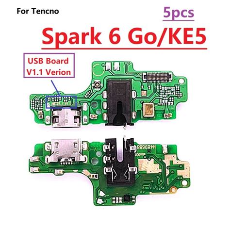 For Tecno Spark 6 Go Ke5 Ke5j Ke5k Usb Dock Charging Port Charger Board Headphone Audio Jack