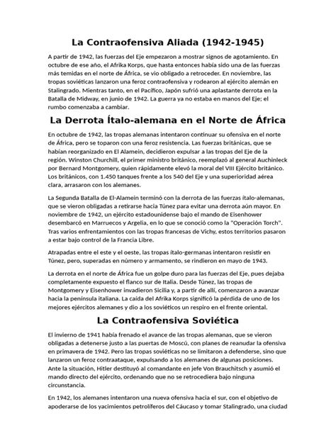 La Contraofensiva Aliad Original Pdf Campaña Del Norte De África Batalla De Stalingrado