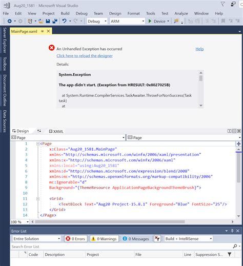 hodentekhelp how did you fix the unhandled exception the app didn t