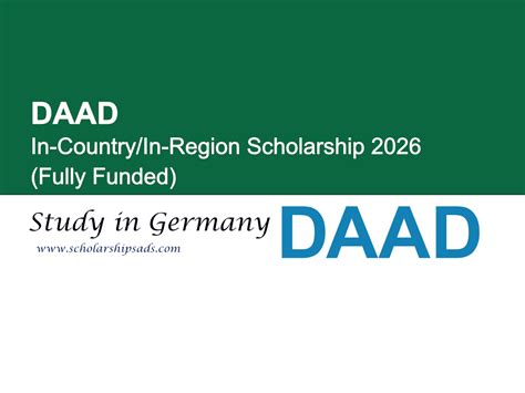 Daad Germany In Countryin Region Scholarship 2026 Fully Funded