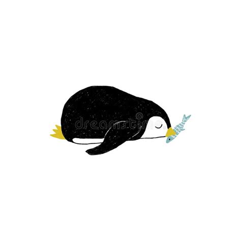 Illustration De Vecteur Avec Le Pingouin Dans Le Style Plat