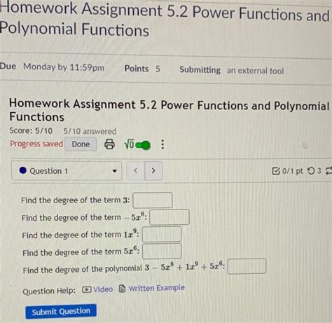 solved homework assignment 5 2 power functions and