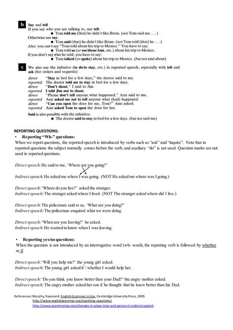 Reported Speech Explanation Pdf