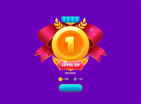 Level Up Award Cartoon Vector Online Game Reward Stock Vector