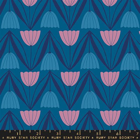 Endpaper Tulips In Blue Raspberry