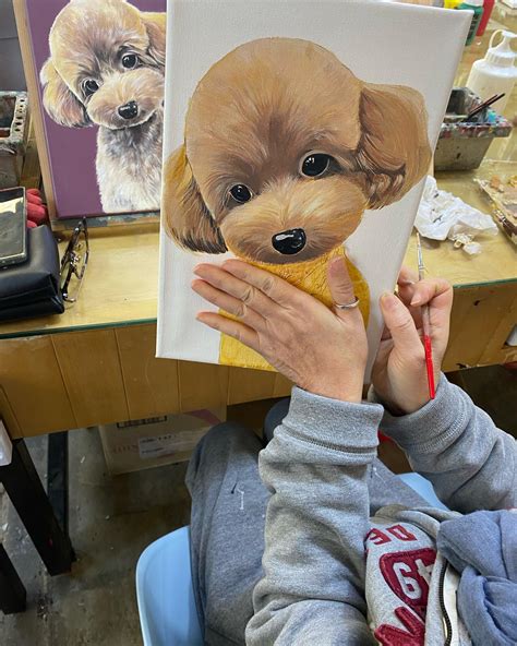 오늘의 이쁨 공방 풍경~~~귀여운 푸들이 빼꼼 실전초크아트배우기기저자 청솔출판사윤혜정입니다