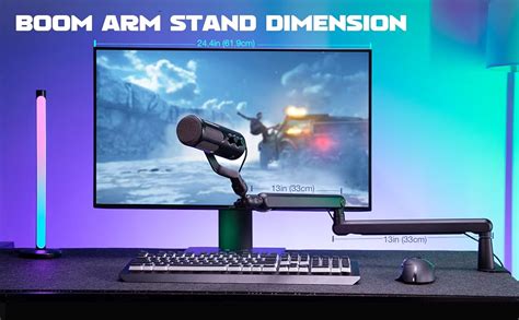 Fifine Low Profile Microphone Boom Arm With Audio Mixer