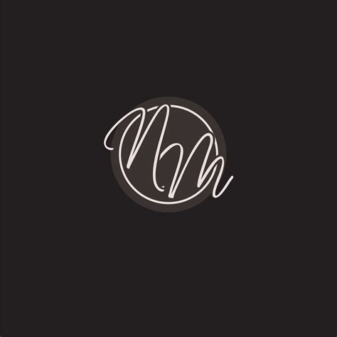 Initials Nm Logo Monogram With Simple Circle Line Style 28106514 Vector