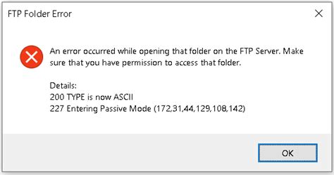 Linux An Error Occurred While Opening That Folder On The Ftp Server