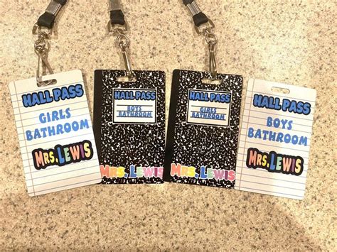 Classroom Hall Passes Composition Notebook Design Set Of4 5 Or 6