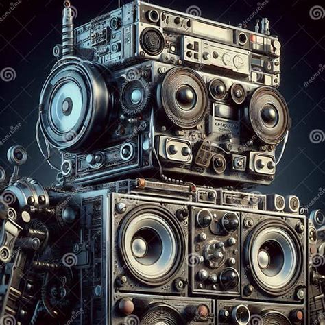 Robot Made Of Analog Stereo Equipment Digital Art By Generative Ai