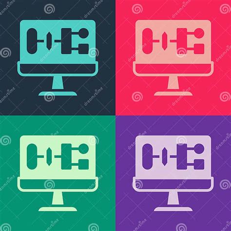 Pop Art Algorithm Icon Isolated On Color Background Algorithm Symbol