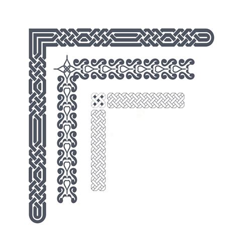 Premium Vector Set Of Decorative Seamless Ornamental Border With Corner