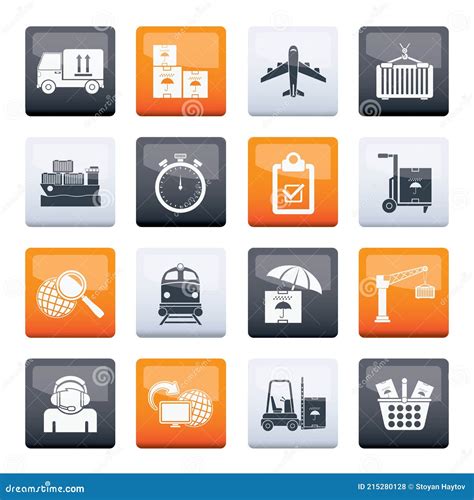 Envío De Carga E Iconos Logísticos Ilustración Del Vector Ilustración
