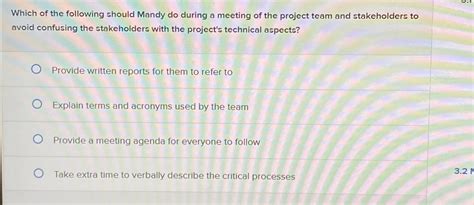 Solved Which Of The Following Should Mandy Do During A Chegg