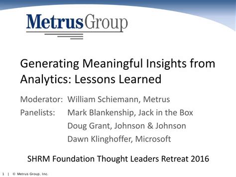 Pdf Generating Meaningful Insights From Analytics Lessons Learned · Strategic Enterprise