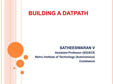building a datapath in computer organization and architecture ppt