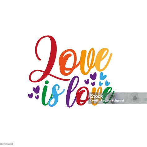 사랑은 사랑입니다 동성애 차별에 대한 성소수자 자부심 슬로건 현대 서예 Pride Lgbtqi Event에 대한 스톡 벡터