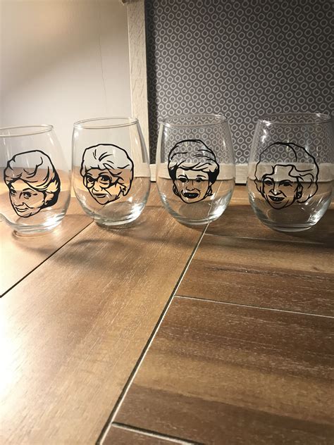 Golden Girls Wine Glasses Wine Glass Glassware Girls Wine