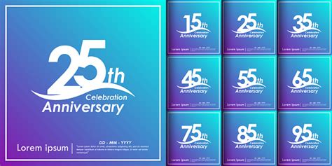 보라색과 파란색 배경 소책자 전단지 전단지 브로셔 포스터 웹 초대또는 인사말 카드벡터 일러스트 템플릿 디자인1595 주년 기념 로고 타입 세트 로고에 대한 스톡 벡터 아트
