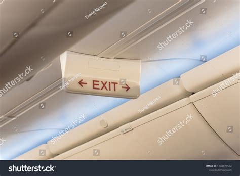 Emergency Exit Sign Red Arrow On Stock Photo Shutterstock