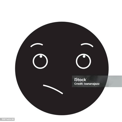 邪惡的情感黑色向量概念圖示wistful 表情符號平面插圖 標誌向量圖形及更多人的臉部圖片 人的臉部 人體部分 仔細考慮 Istock